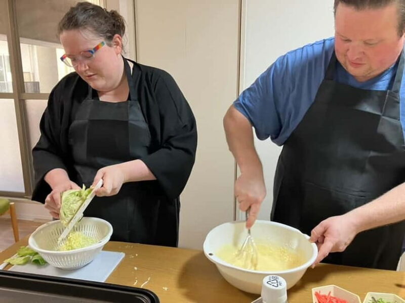 Osaka : Cooking Class Okonomiyaki & Takoyaki course in Nanba