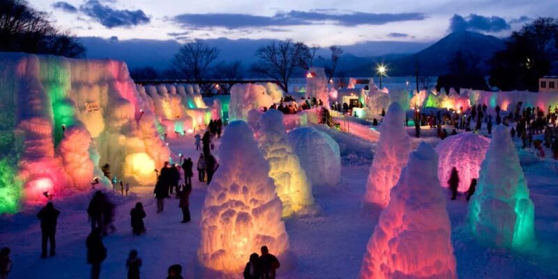 Sapporo: Lake Shikotsu Ice Festival & Hot Spring Day Trip